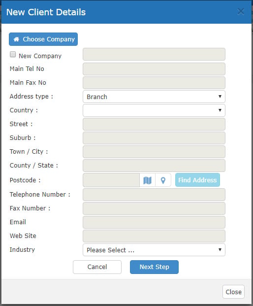 How to Create a Client Record from the Company Grid?