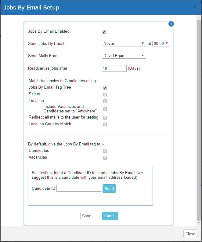 Setting up Jobs by Email