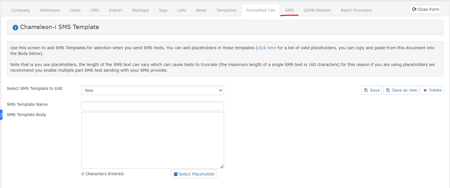 Creating Sms Templates